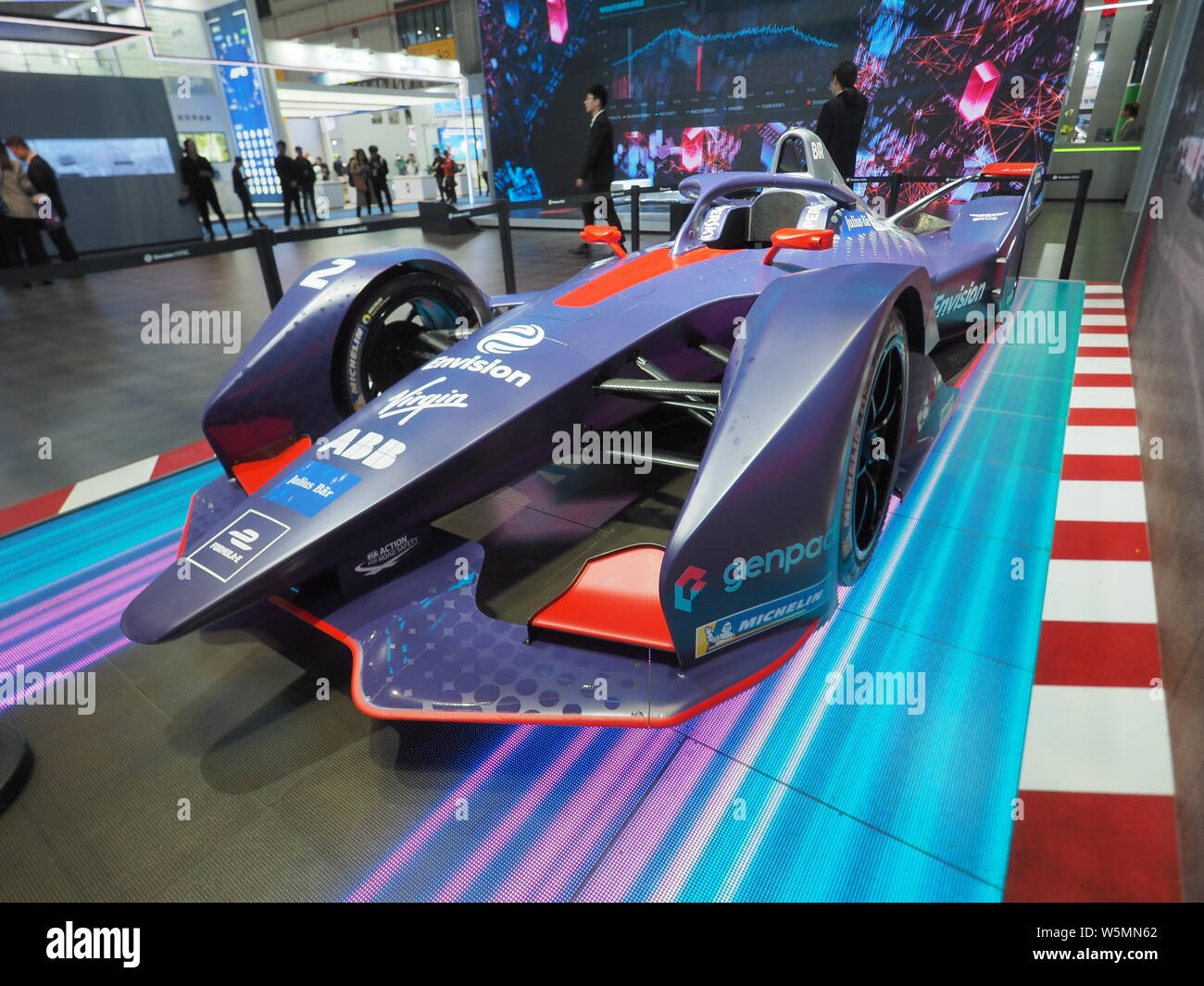 The Envision Virgin Racing Formula E racing car is on display during ...