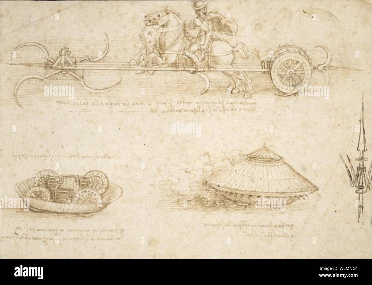 Da Vinci Scythed Chariot and Armoured Tank Stock Photo - Alamy