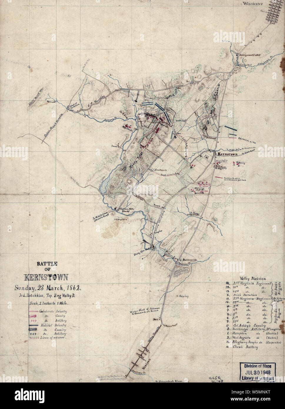 Civil War Maps 0137 Battle of Kernstown Sunday 23 March 1862 Rebuild ...