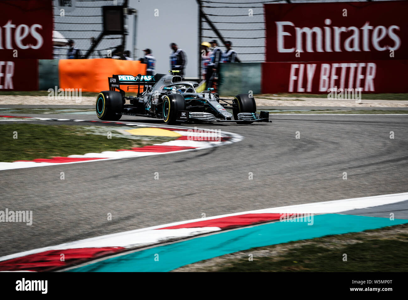 Finnish Formula One driver Valtteri Bottas of Mercedes competes during ...