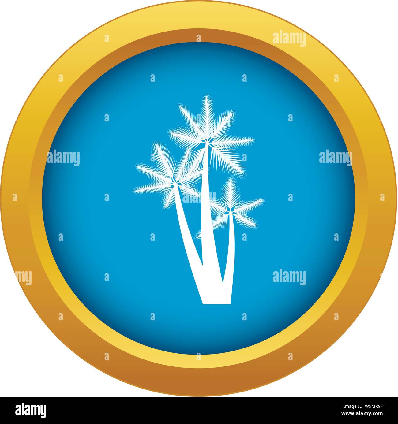 Three tropical palm trees icon blue vector isolated Stock Vector Image ...