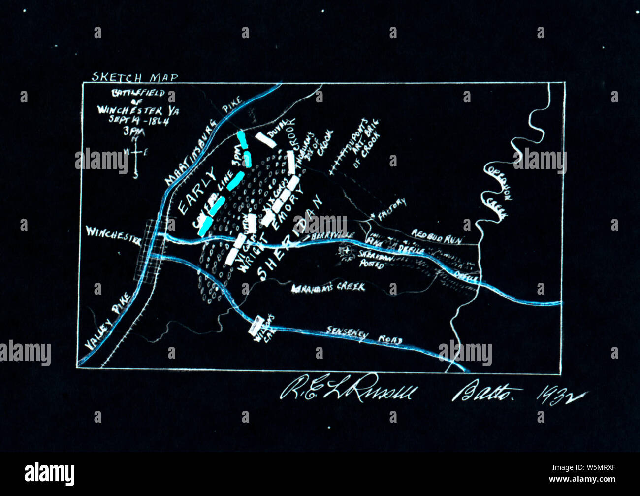 Civil War Maps 0171 Battlefield of Winchester Va Sept 19 - 1864 3 PM ...