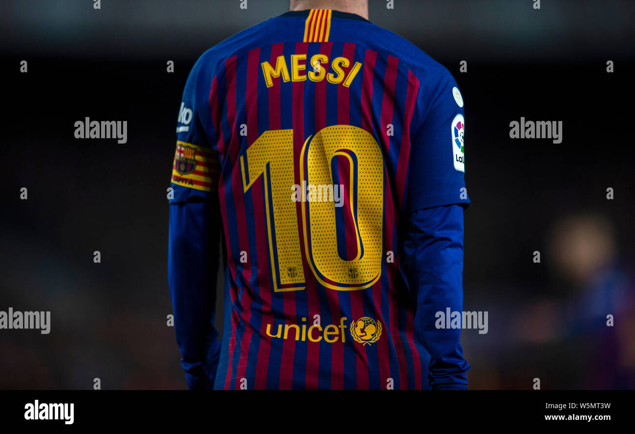 Lionel Messi of FC Barcelona reacts during the 31st round match of the ...