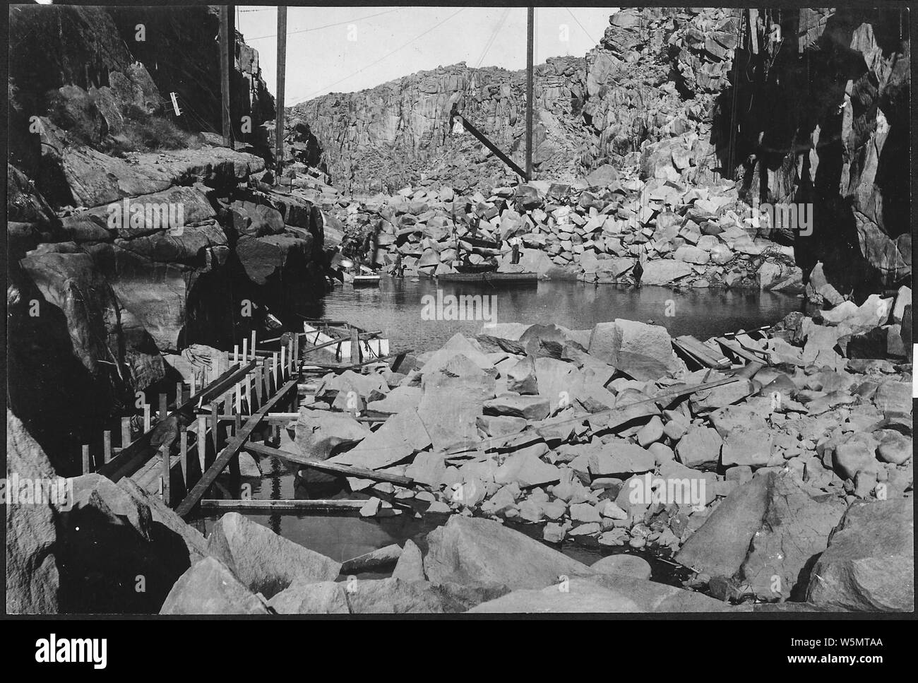 Foundation of Pathfinder Dam.; Scope and content: Photograph from ...