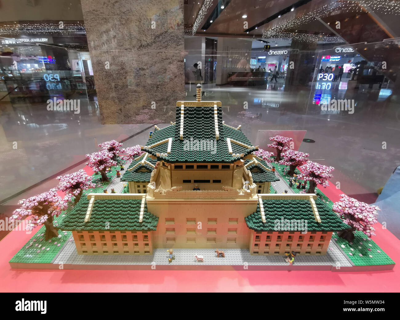 View of a Lego model of the Wuhan University ushering in cherry ...