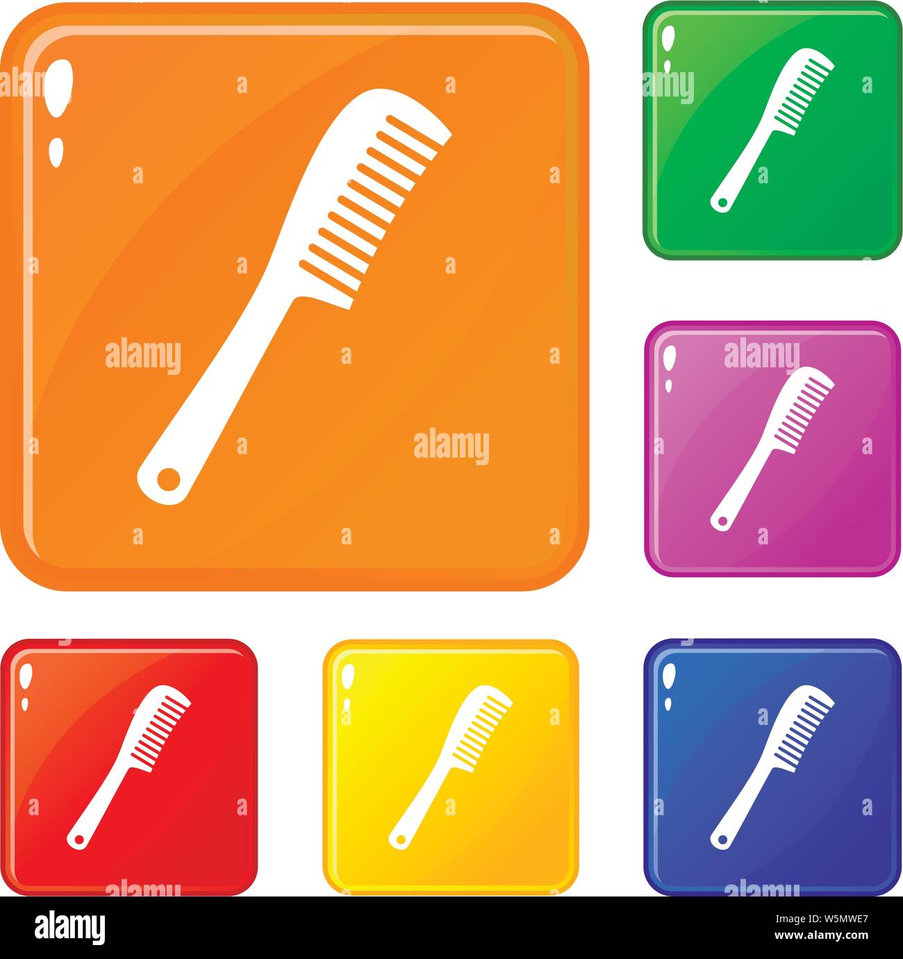 Comb icons set vector color Stock Vector Image & Art - Alamy