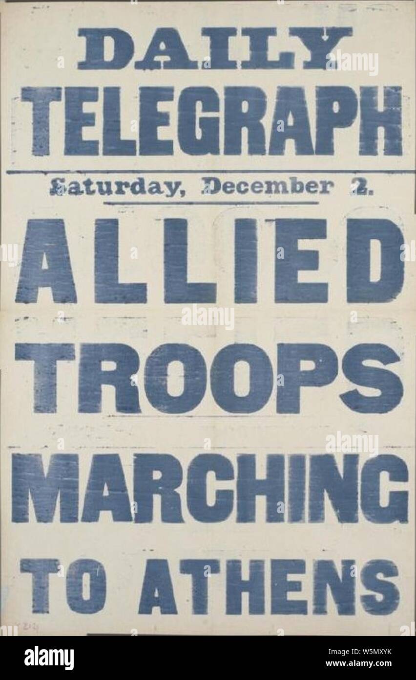 Daily Telegraph Allied Troops Marching To Athens 2 December 1916 Stock ...