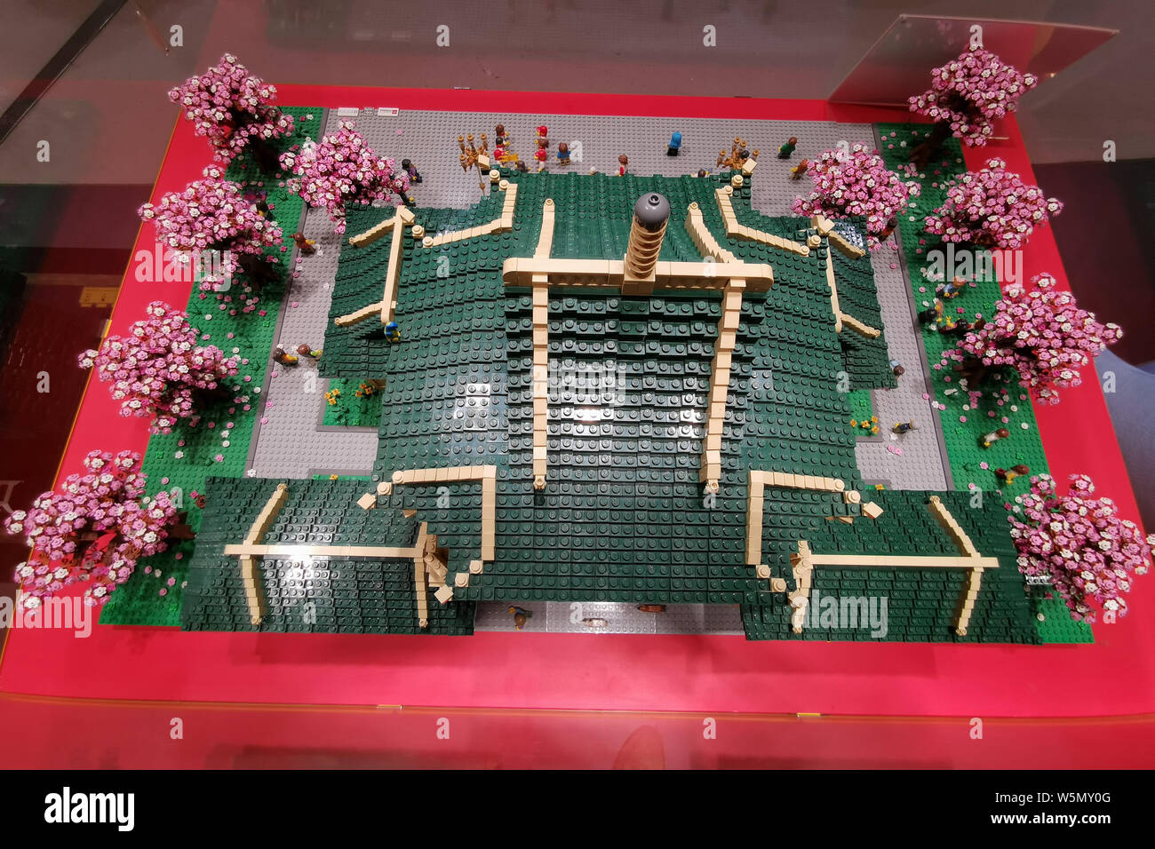 View of a Lego model of the Wuhan University ushering in cherry ...