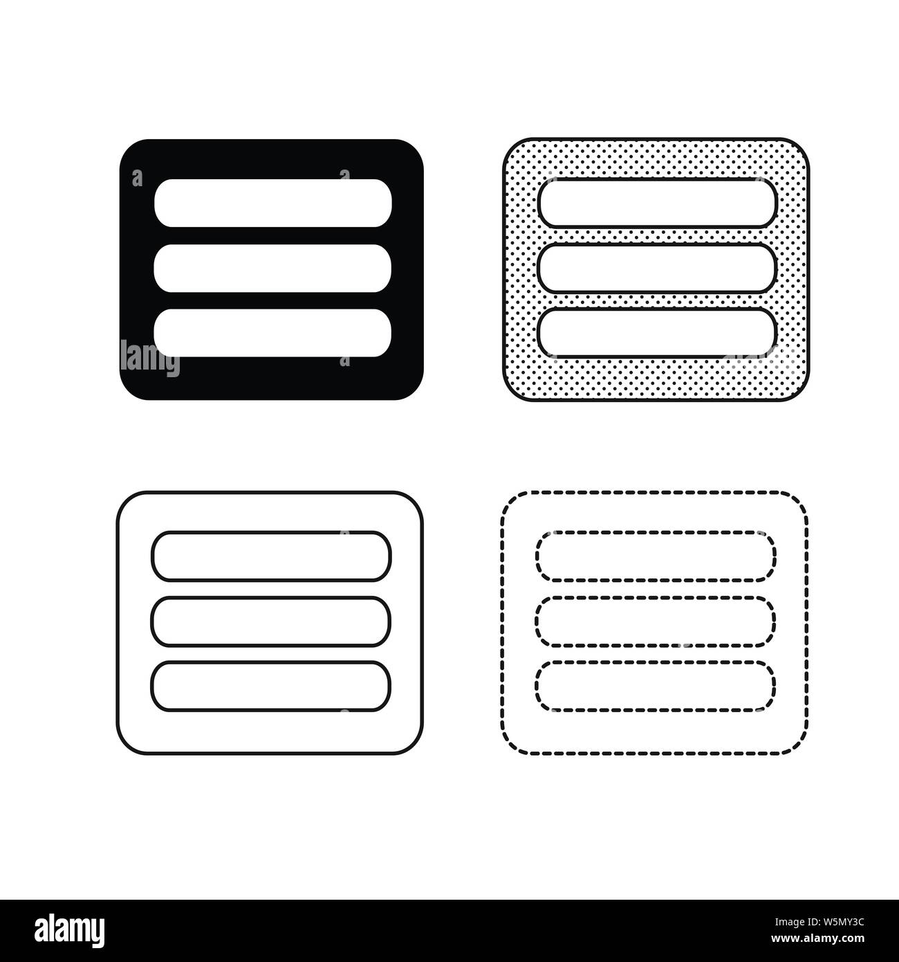 Menu icons vector Stock Vector Image & Art - Alamy