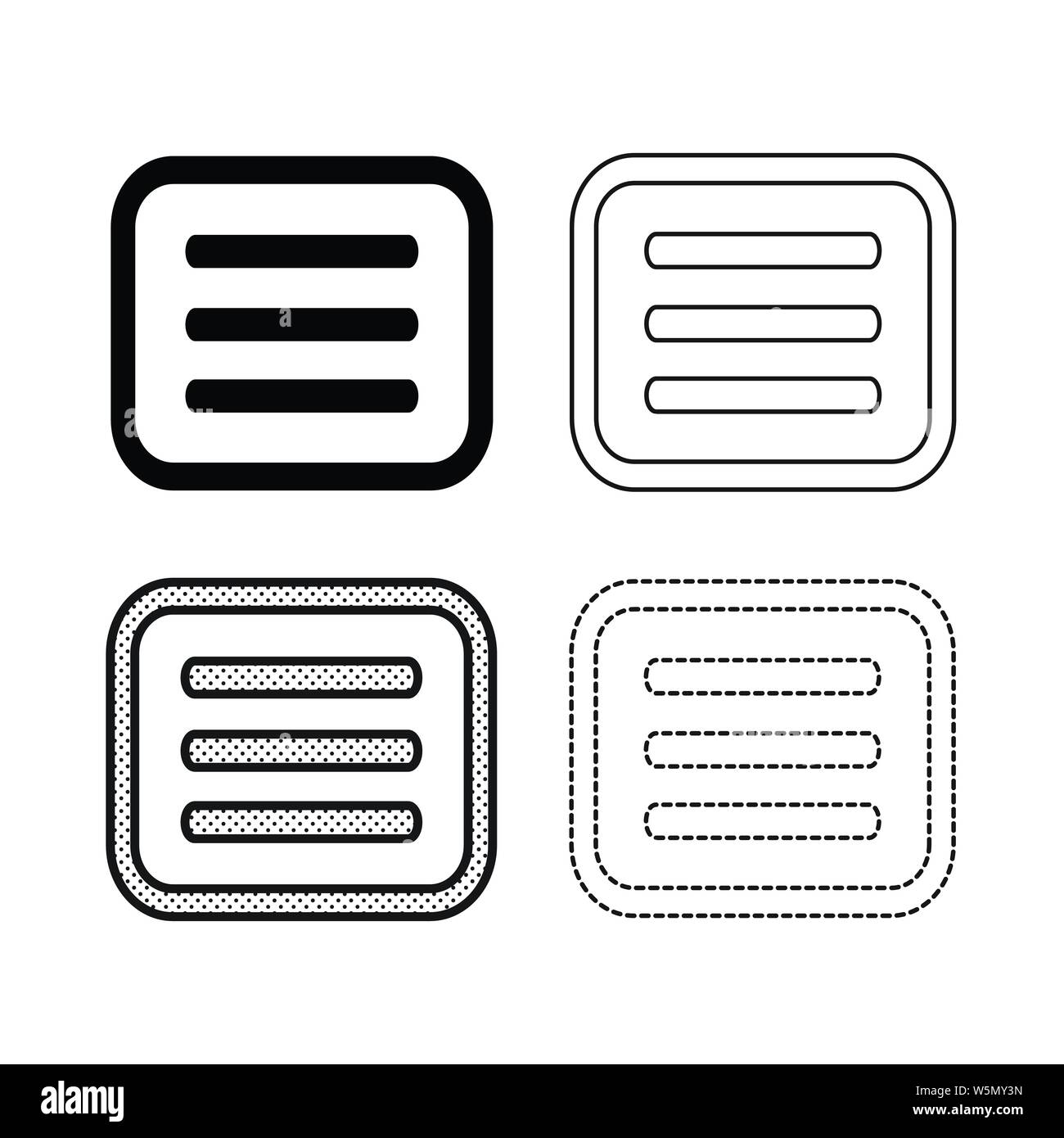 Menu icons vector Stock Vector Image & Art - Alamy
