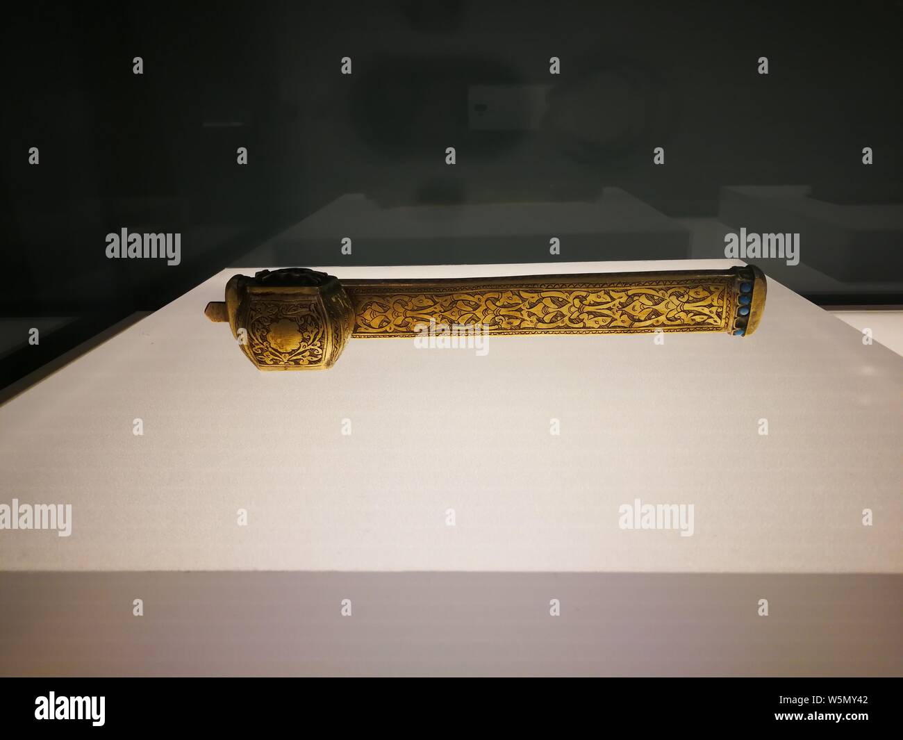 View of cultural relics on display at the Exhibition of treasures from ...