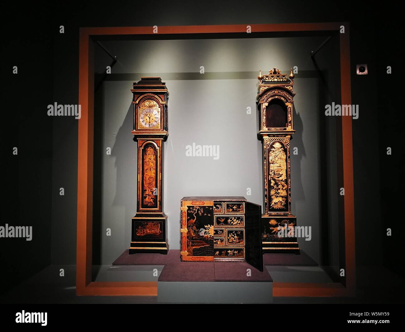 View of cultural relics on display at the Exhibition of treasures from ...