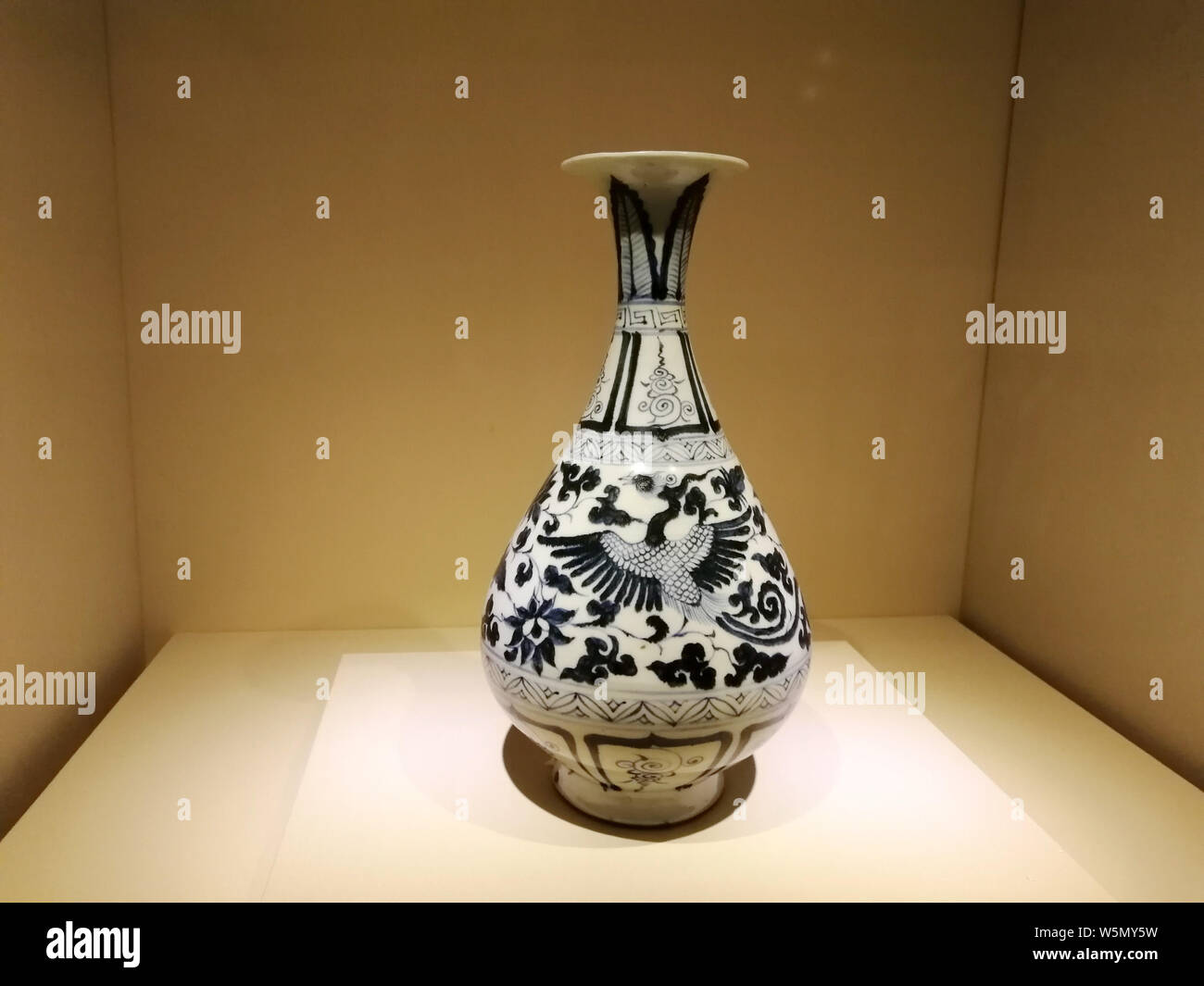 View of cultural relics on display at the Exhibition of treasures from ...