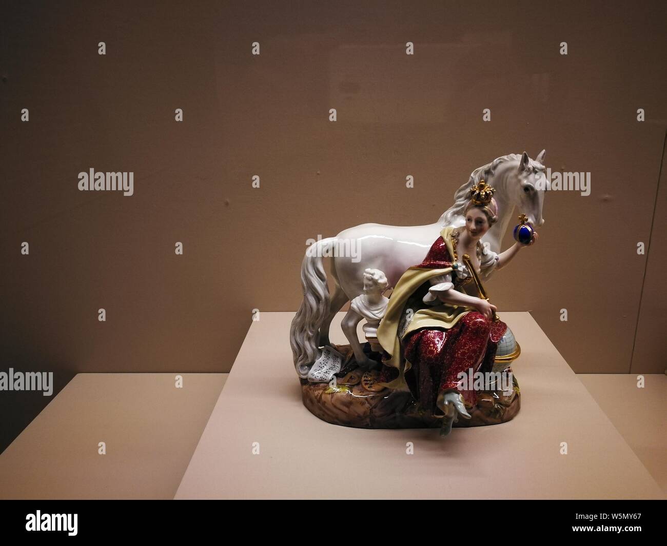 View of cultural relics on display at the Exhibition of treasures from ...