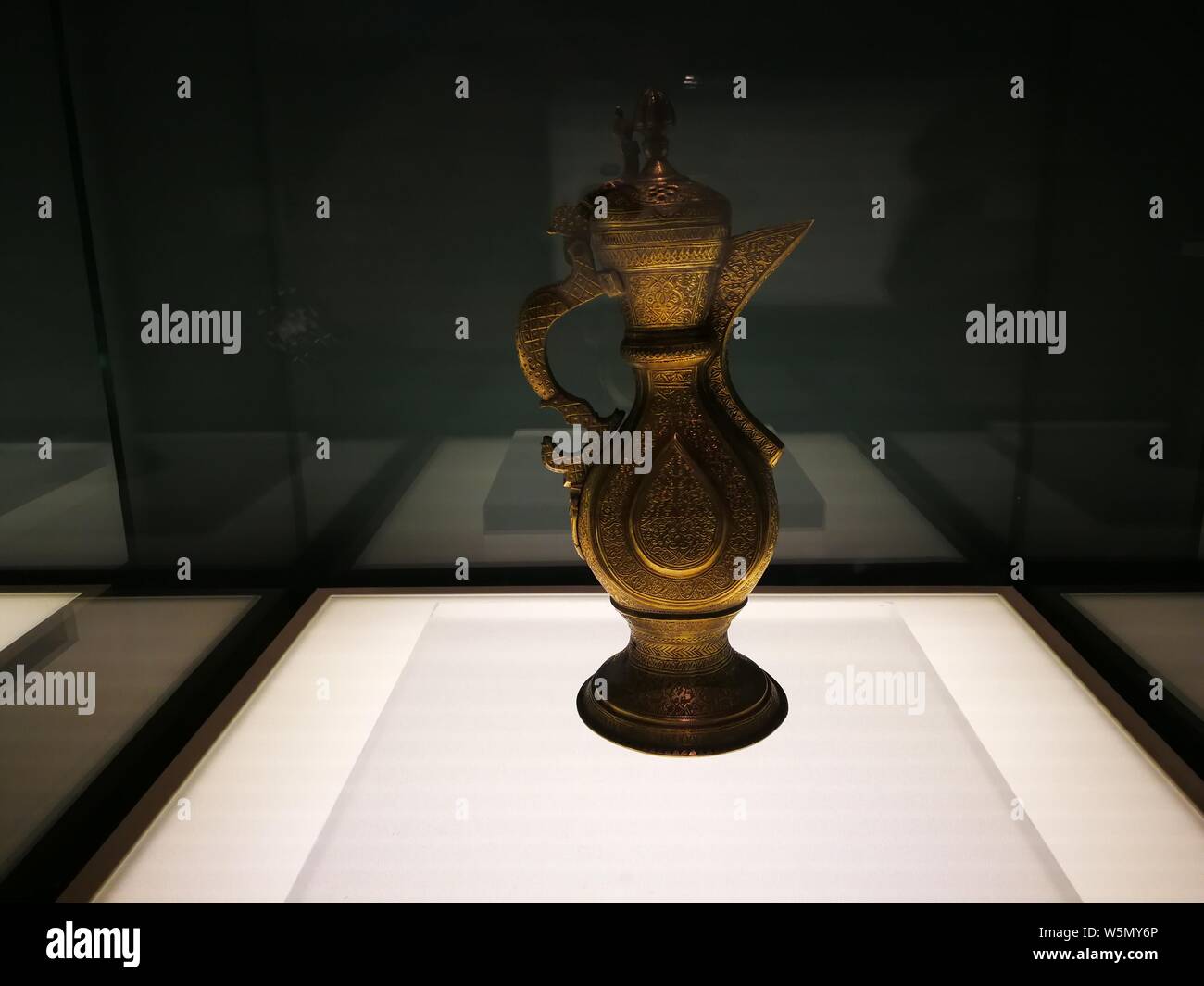 View of cultural relics on display at the Exhibition of treasures from ...