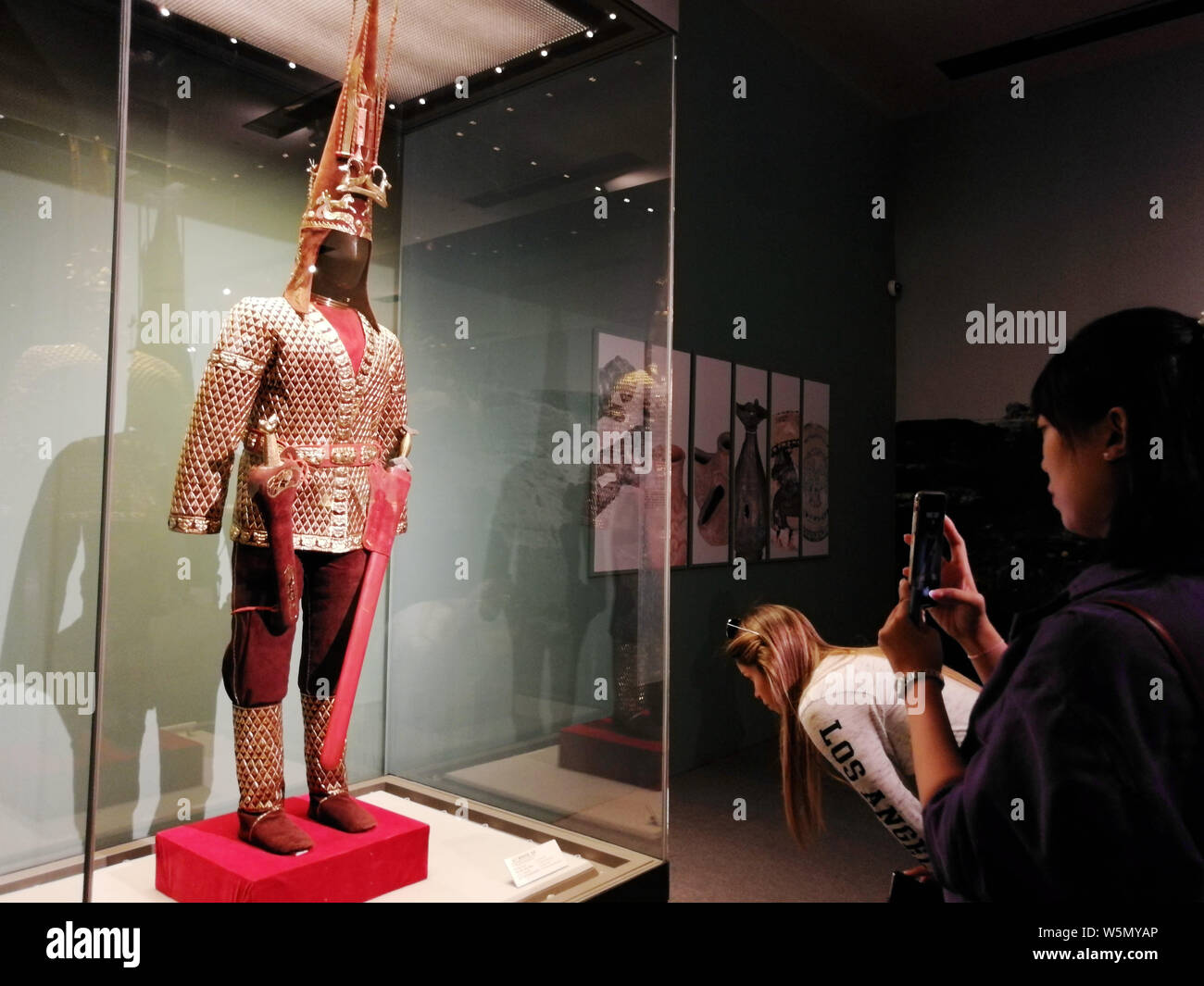 View of cultural relics on display at the Exhibition of treasures from ...