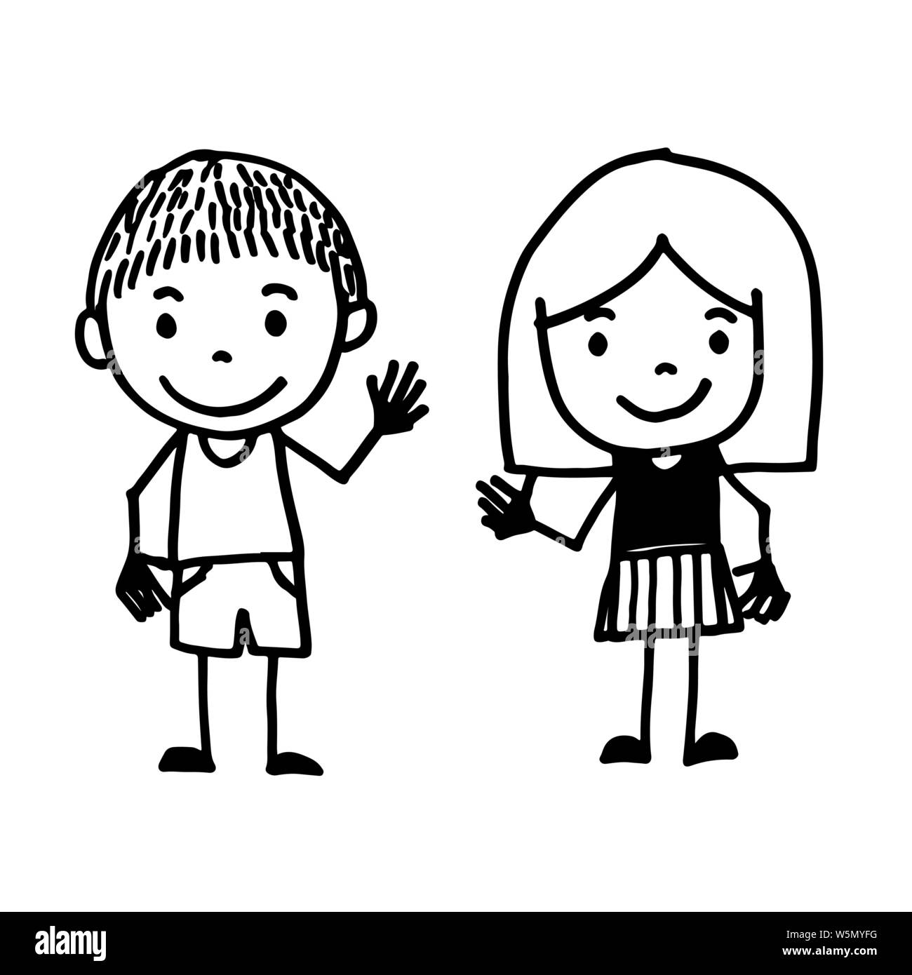 hand drawn kid cartoon Stock Vector Image & Art - Alamy
