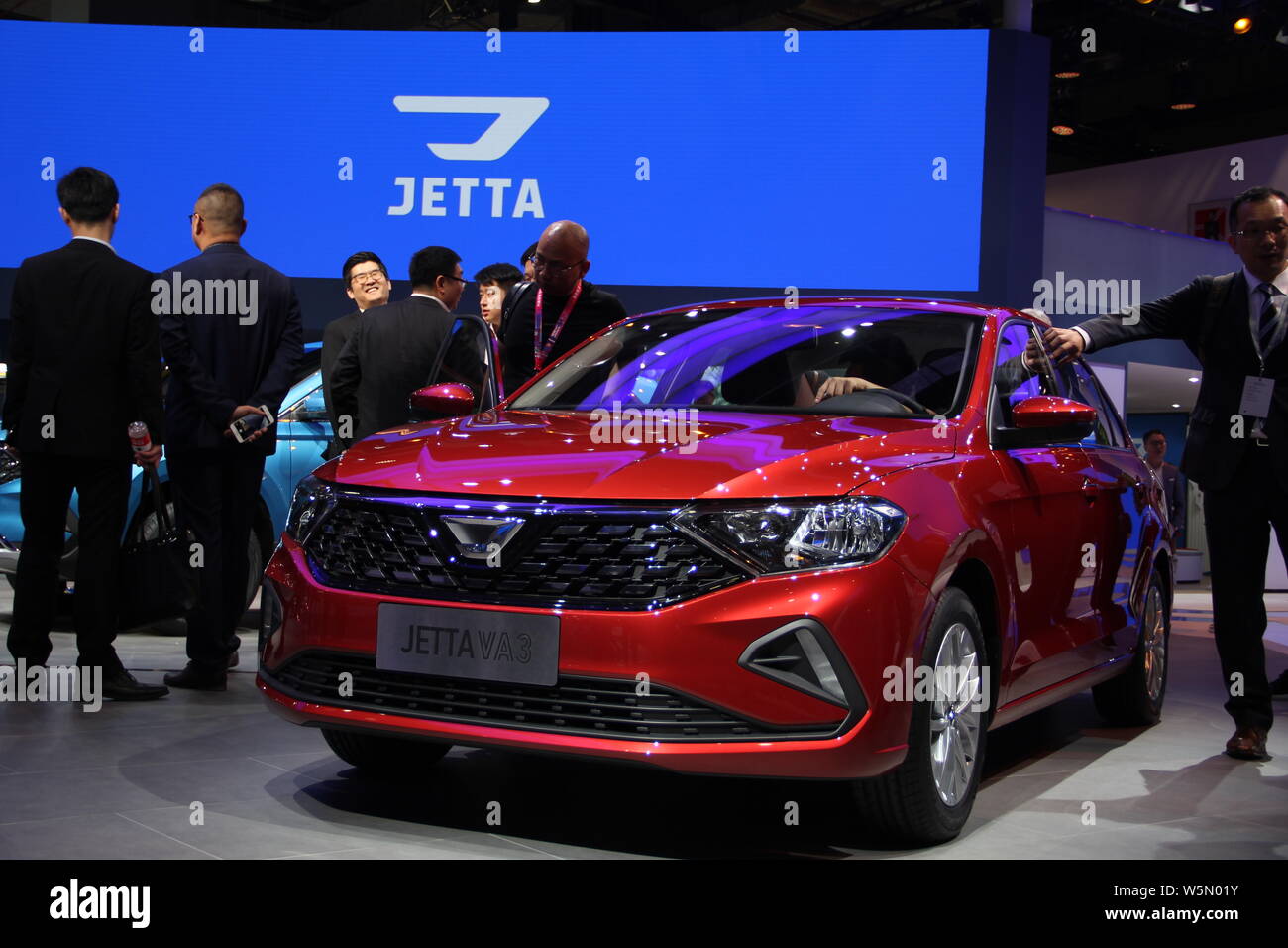 A Jetta VA3 car is displayed during the 18th Shanghai International ...