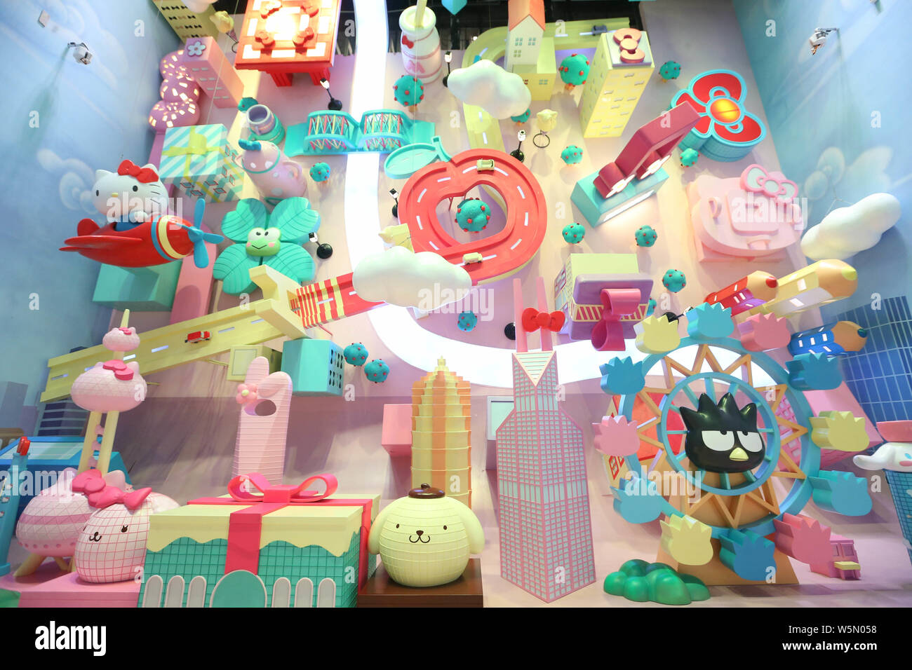 Interior view of China's first Hello Kitty Indoor Theme Park, named as ...