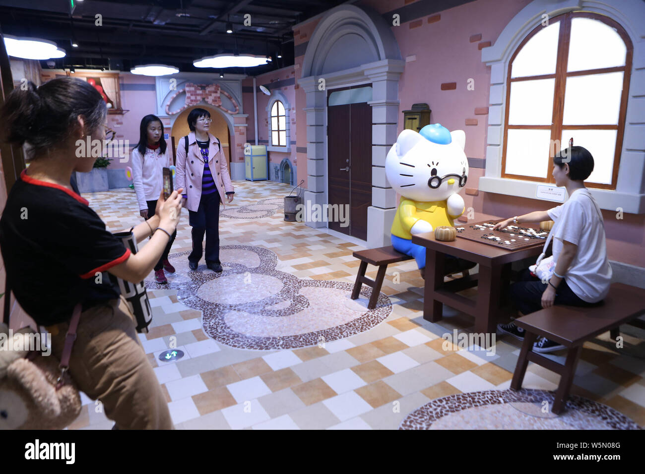 Interior view of China's first Hello Kitty Indoor Theme Park, named as ...