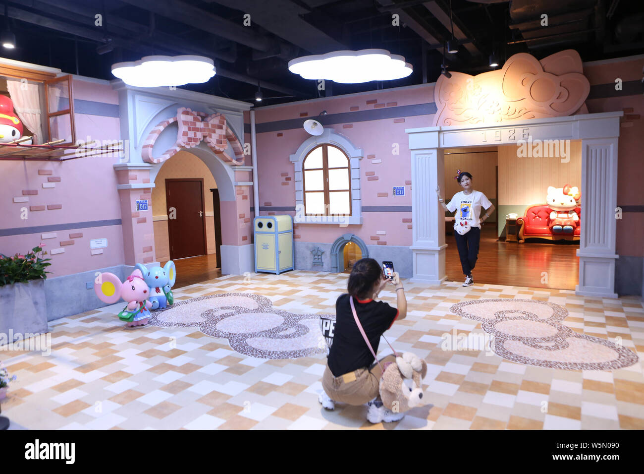 Interior view of China's first Hello Kitty Indoor Theme Park, named as ...