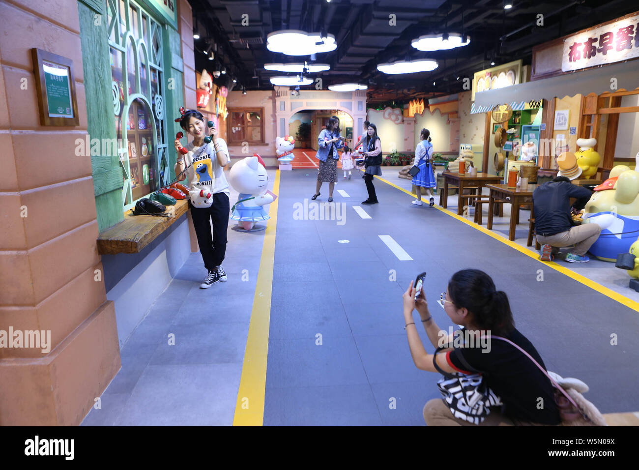 Interior view of China's first Hello Kitty Indoor Theme Park, named as ...