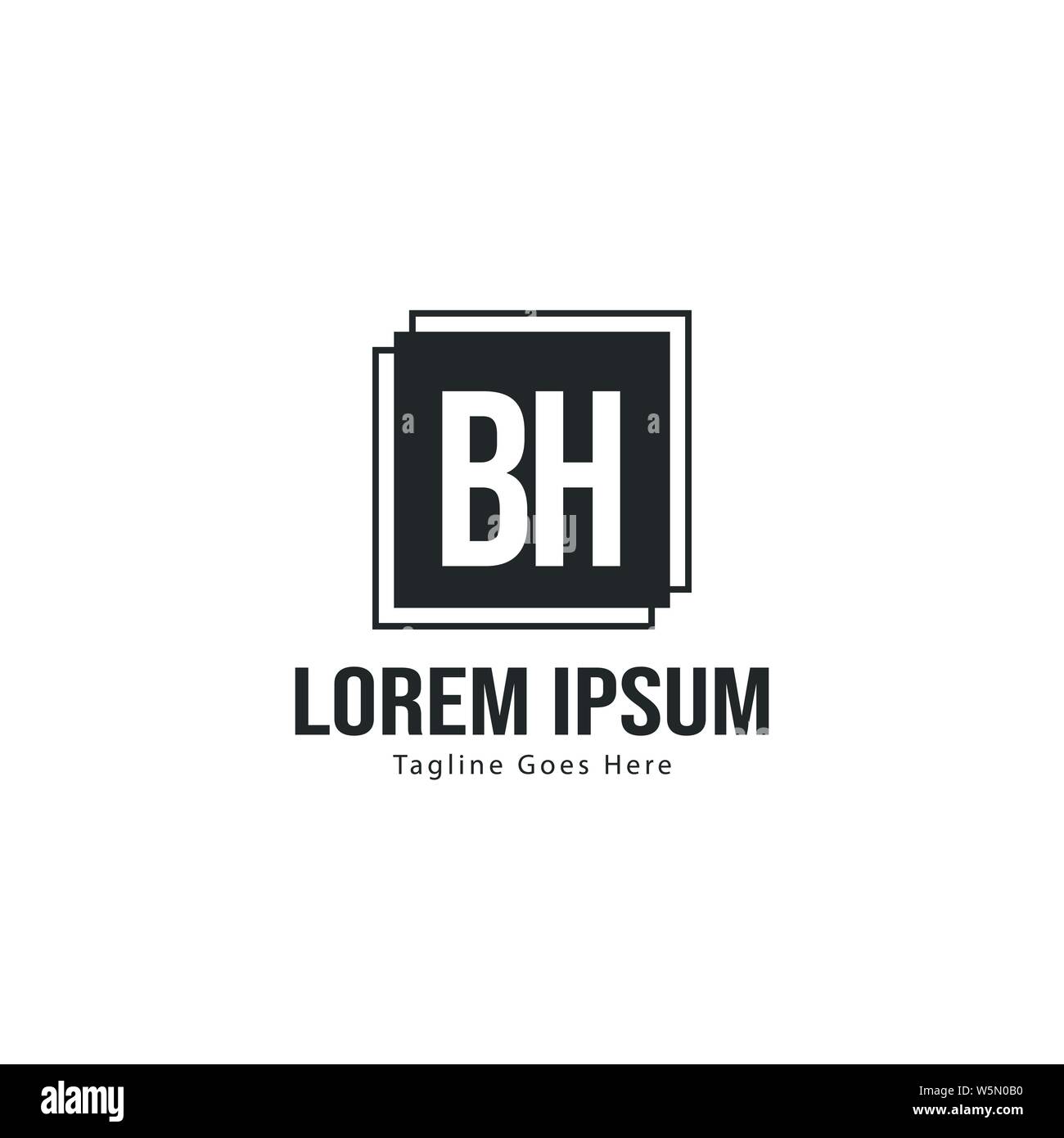 BH Letter Logo Design. Creative Modern BH Letters Icon Illustration ...
