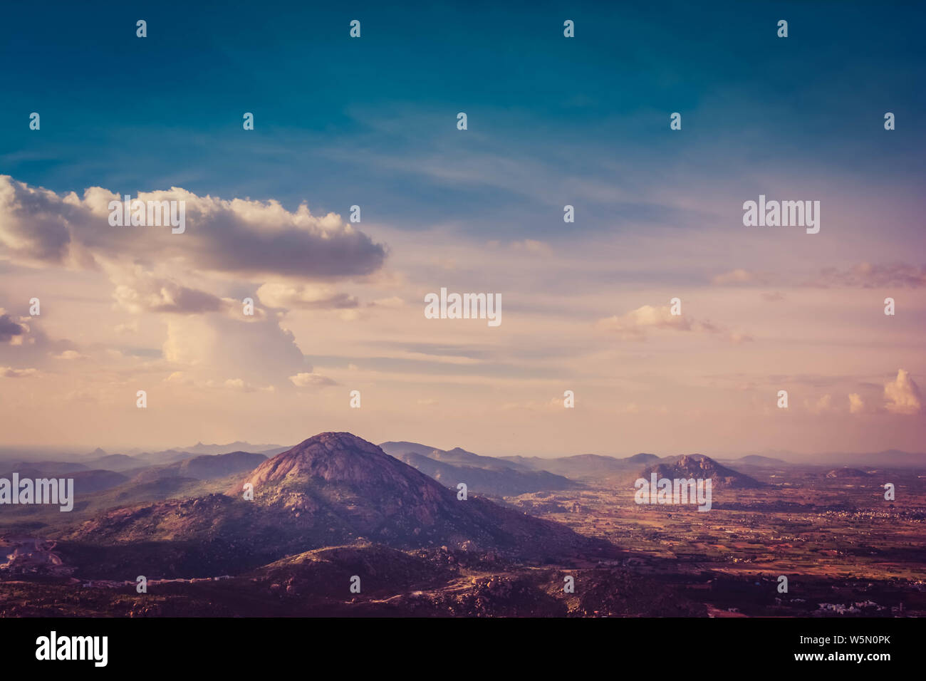 Hills during sunrise in India Stock Photo - Alamy