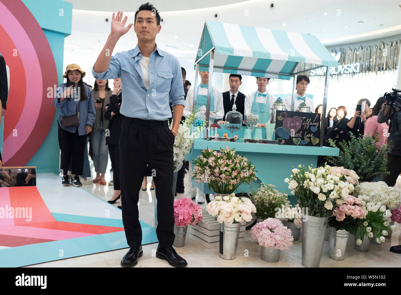 Taiwanese actor Tony Yang attends a Tiffany brand event in Zhengzhou ...