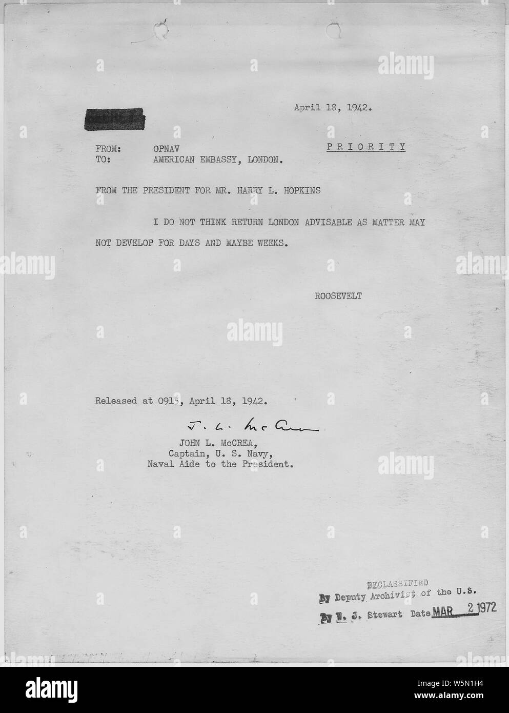 Harry Hopkins Roosevelt High Resolution Stock Photography and Images ...