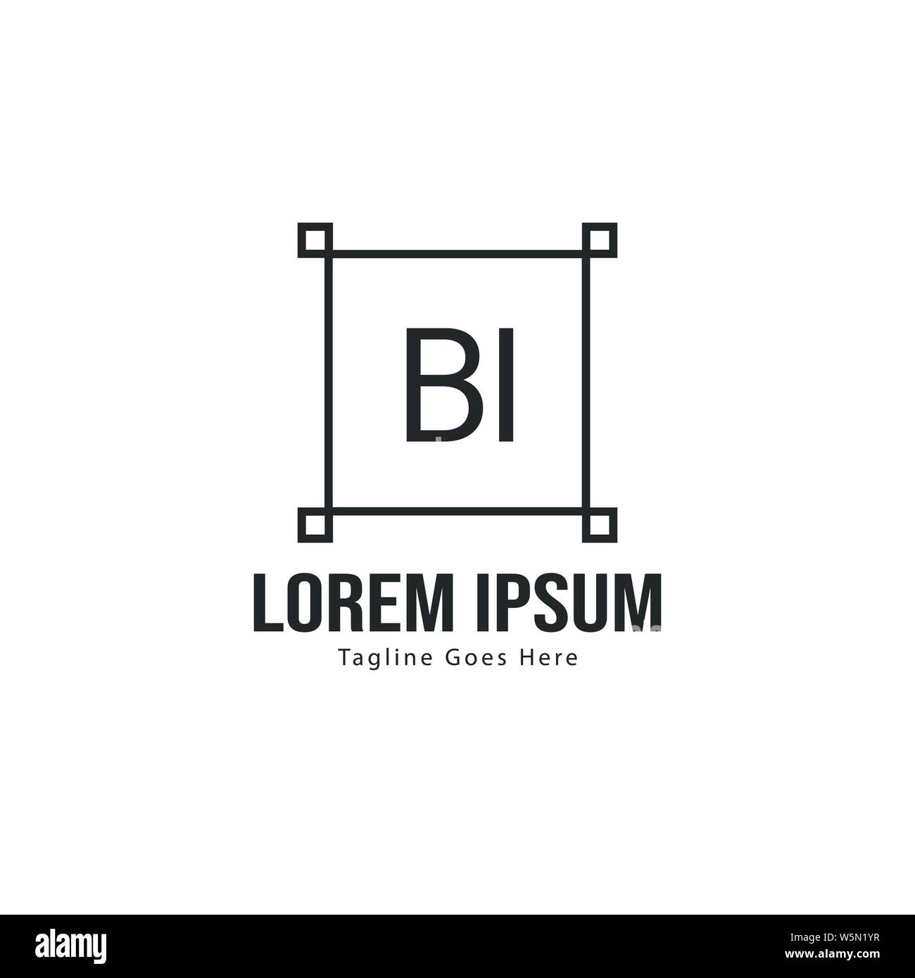 BI Letter Logo Design. Creative Modern BI Letters Icon Illustration ...