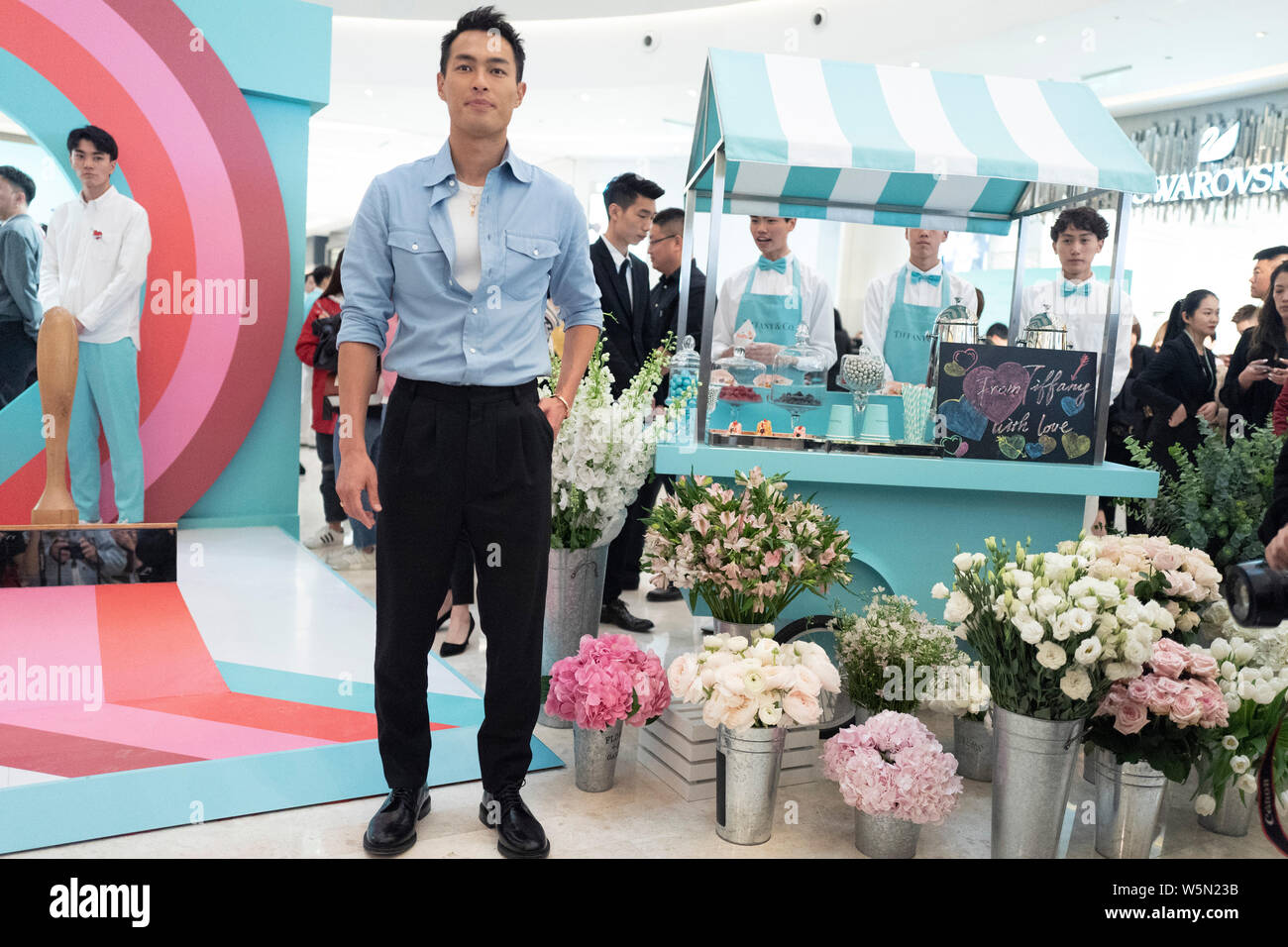 Taiwanese actor Tony Yang attends a Tiffany brand event in Zhengzhou ...