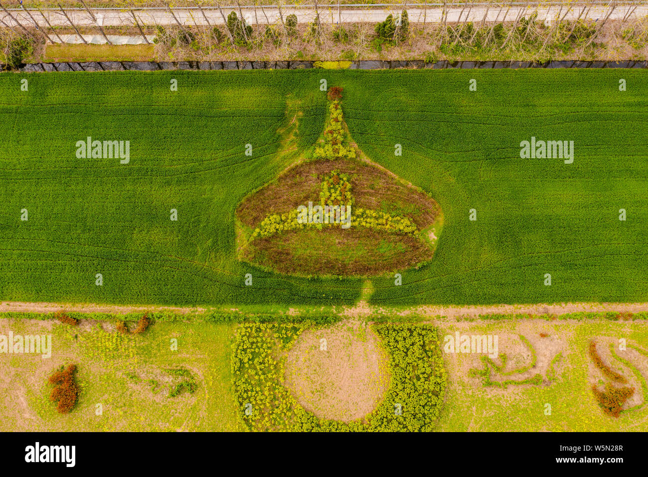 Aerial view of a huge painting of Longpao or Dragon robe (ancient ...