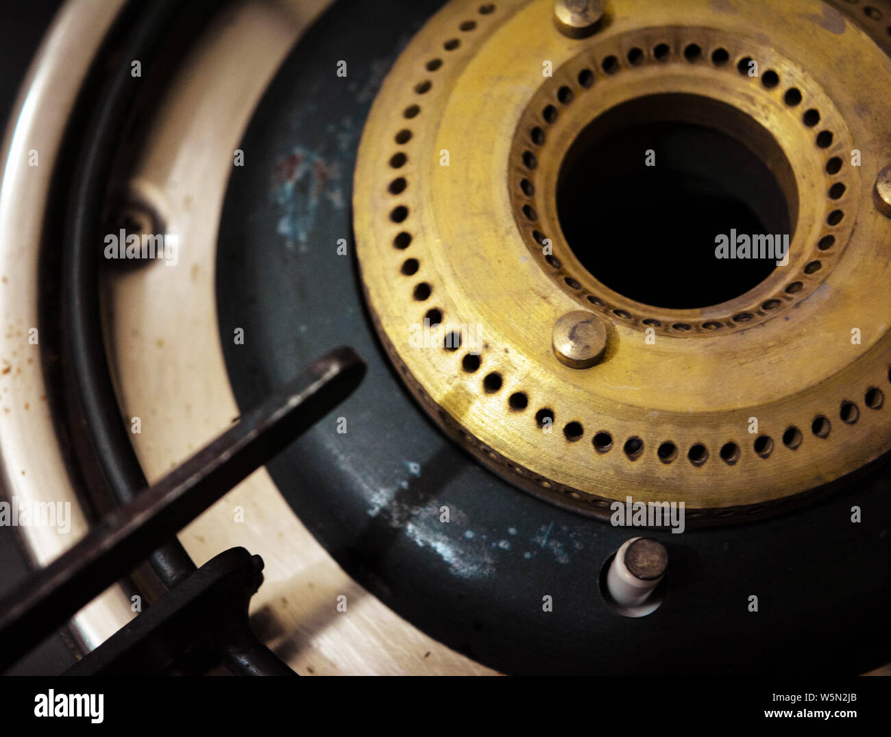 Gas burner from top view Stock Photo - Alamy