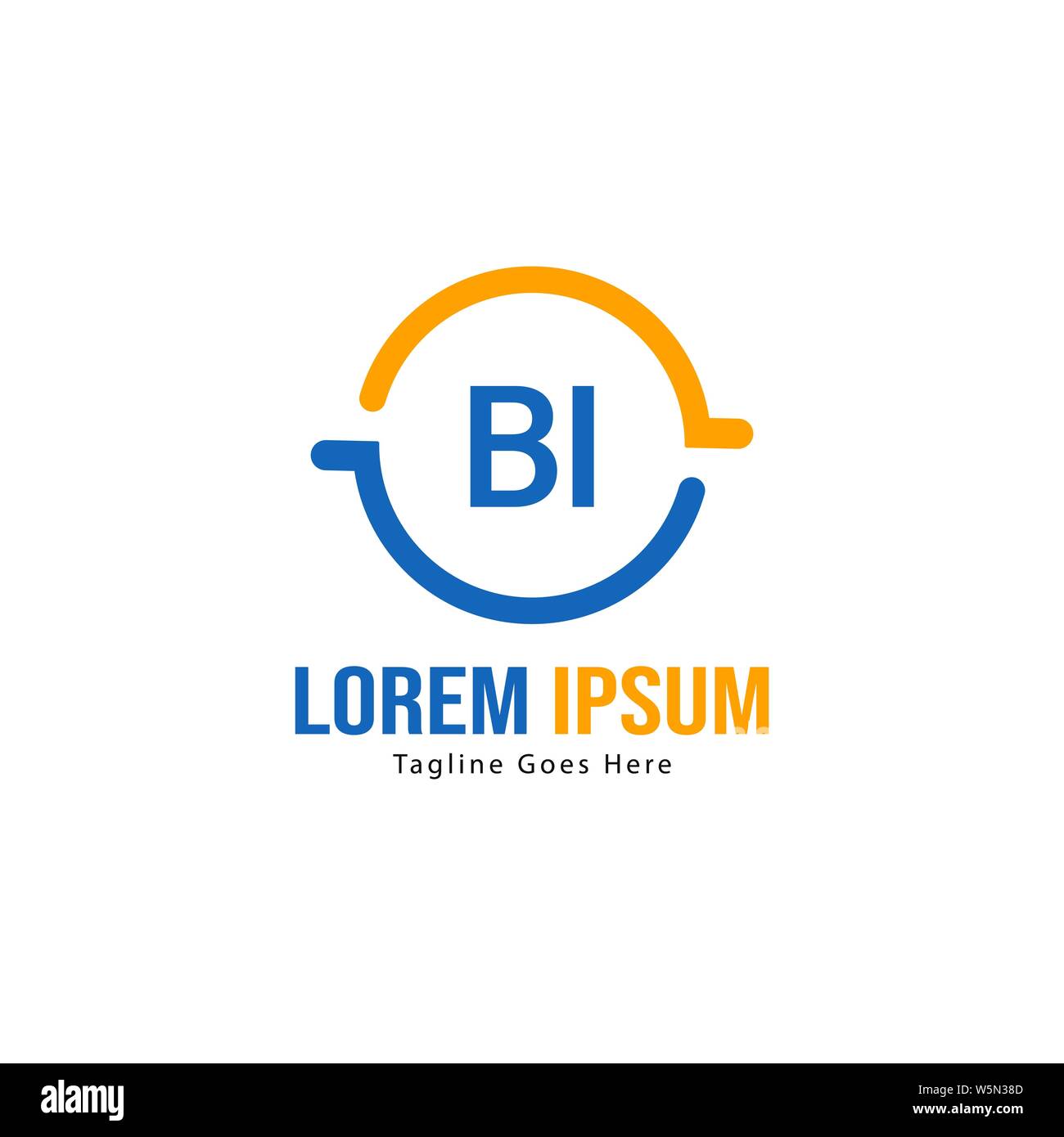 BI Letter Logo Design. Creative Modern BI Letters Icon Illustration ...