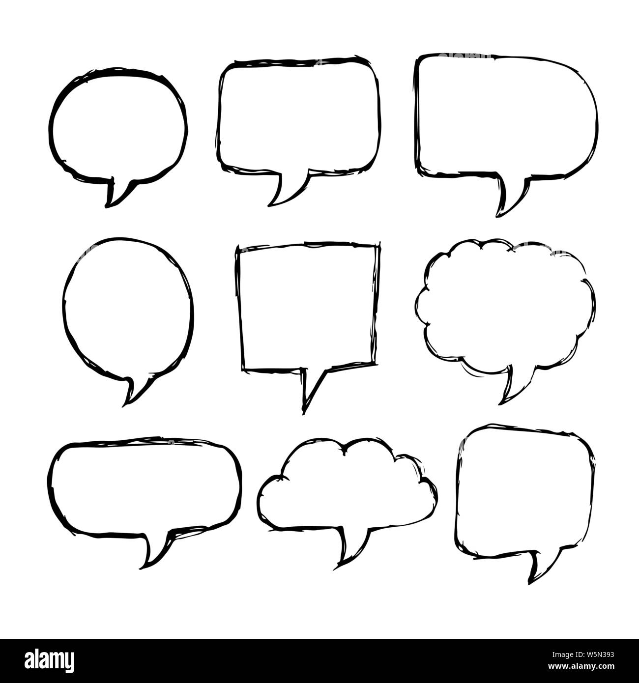 Speech Bubble icon hand drawn Stock Vector Image & Art - Alamy