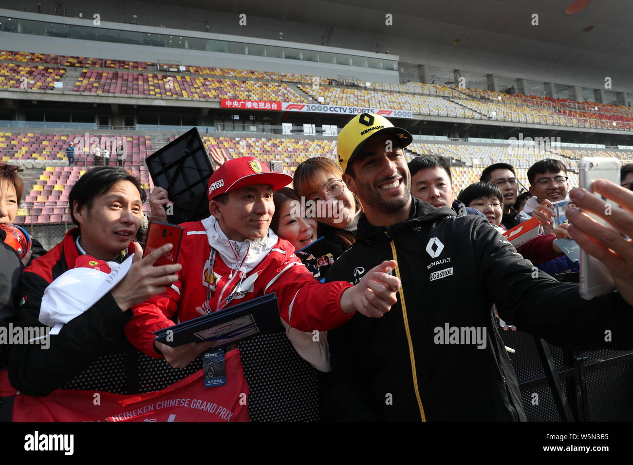 Australian racing driver Daniel Ricciardo of Renault F1 Team takes ...