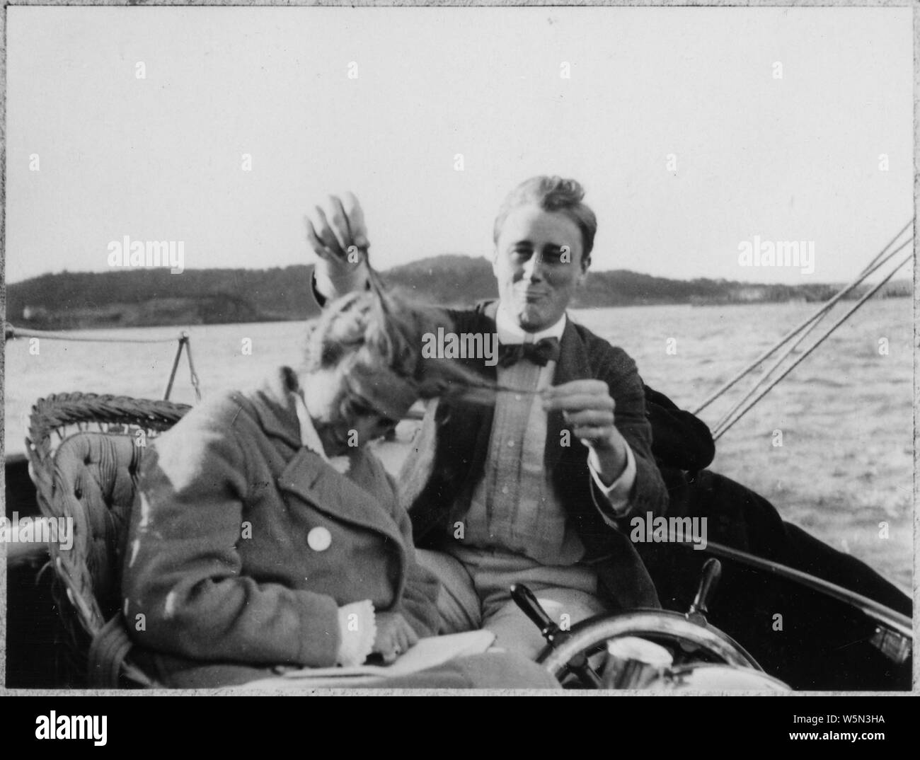 Franklin D. Roosevelt with Cousin Jean Delano in Campobello Stock Photo ...