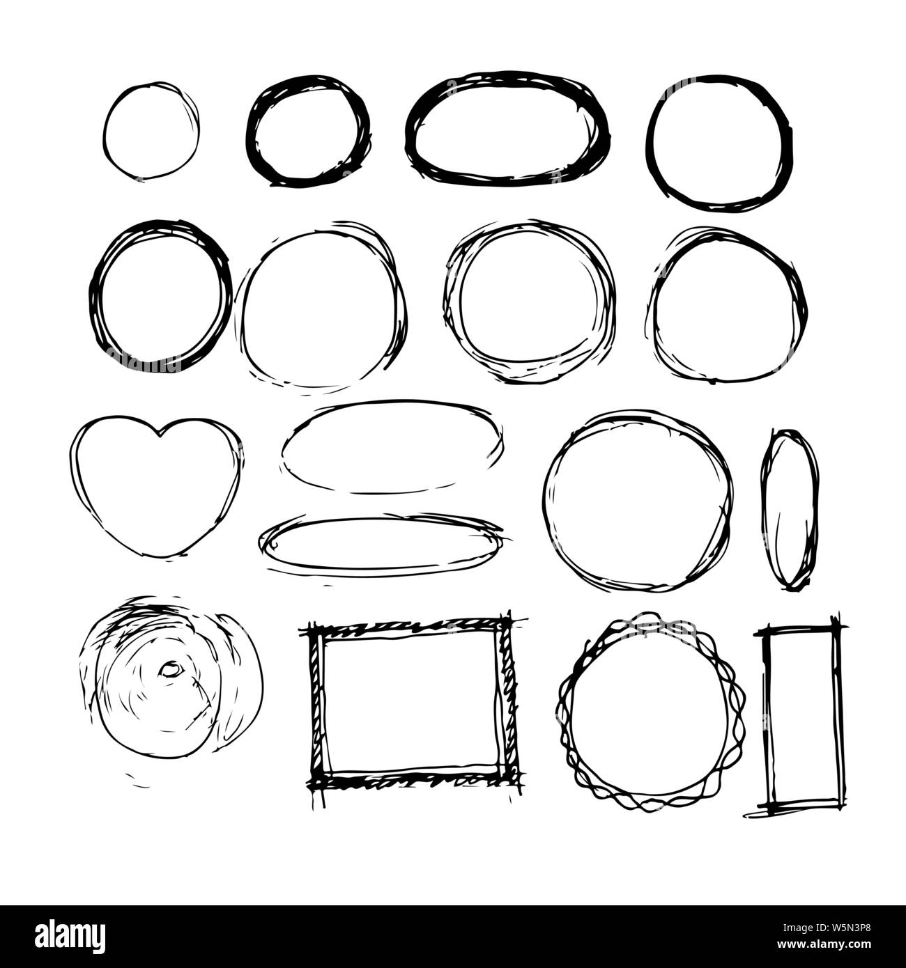 Hand drawn ink sketch line frame Stock Vector Image & Art - Alamy