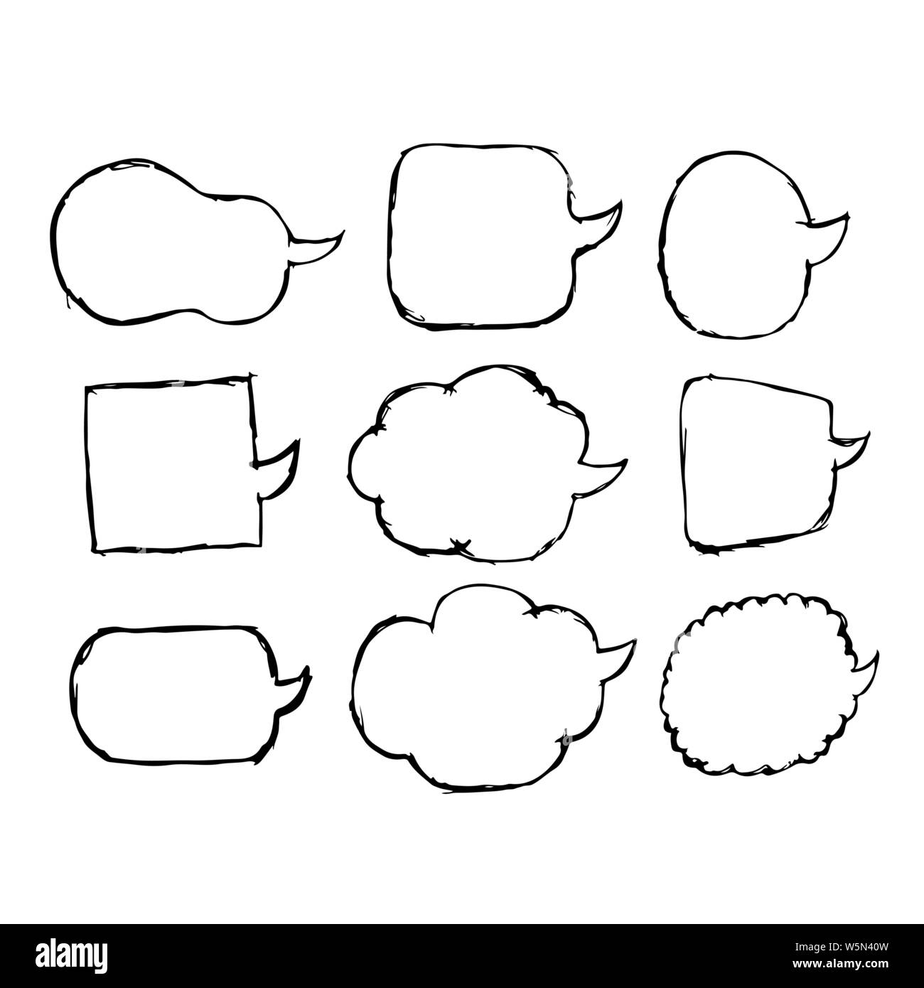 Speech Bubble icon hand drawn Stock Vector Image & Art - Alamy
