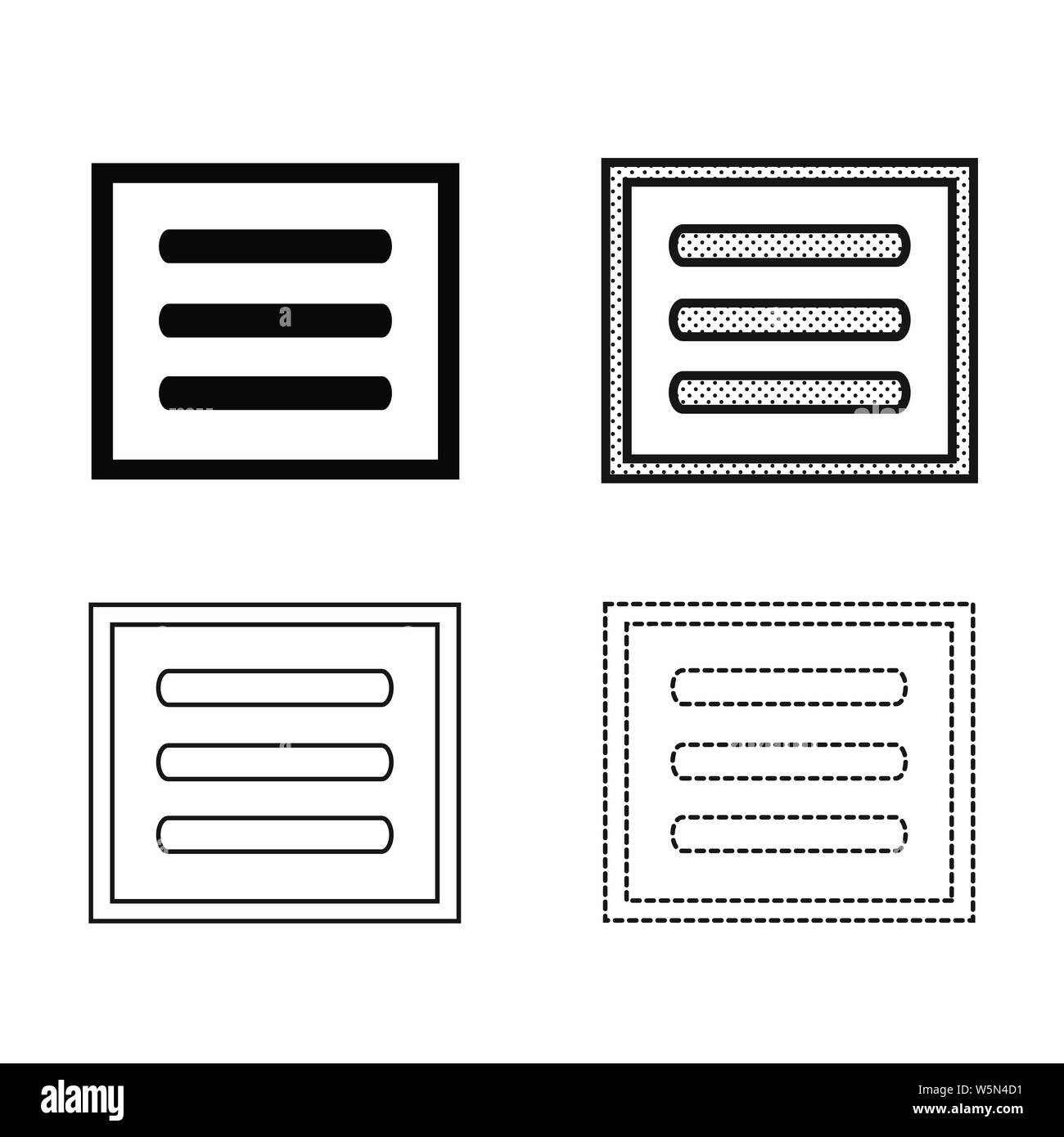 Menu Icons Vector Stock Vector Image And Art Alamy