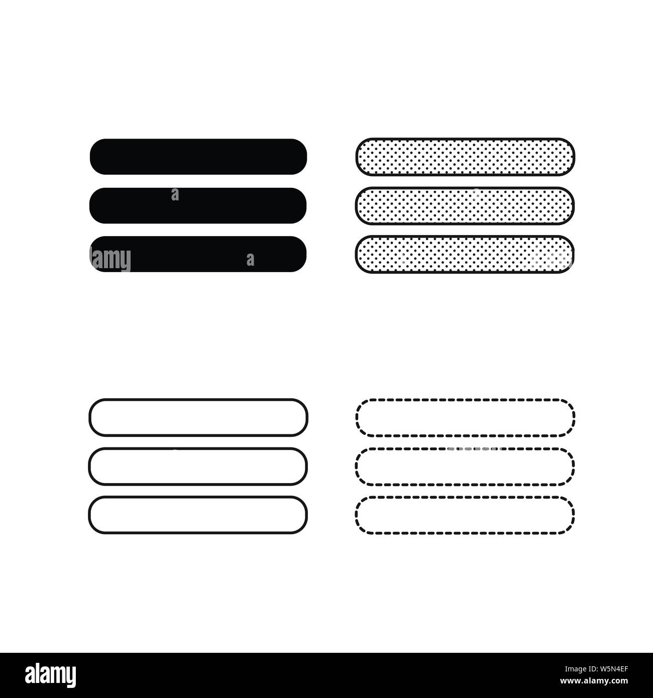 Menu icons vector Stock Vector Image & Art - Alamy