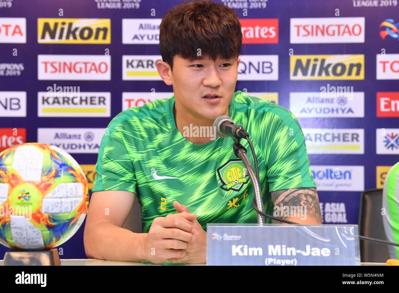 South Korean football player Kim Min-jae of China's Beijing Sinobo ...