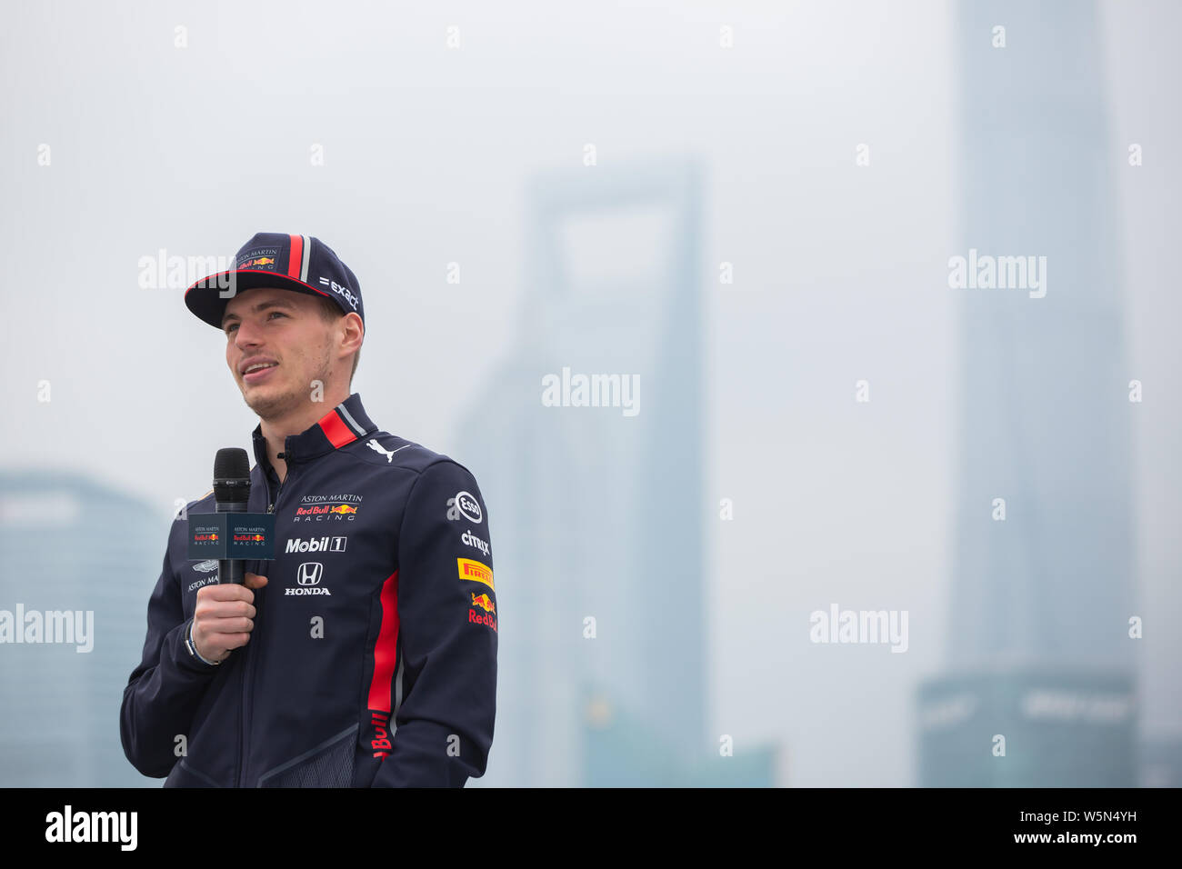 Belgian-Dutch racing driver Max Verstappen of Red Bull Racing attends a ...