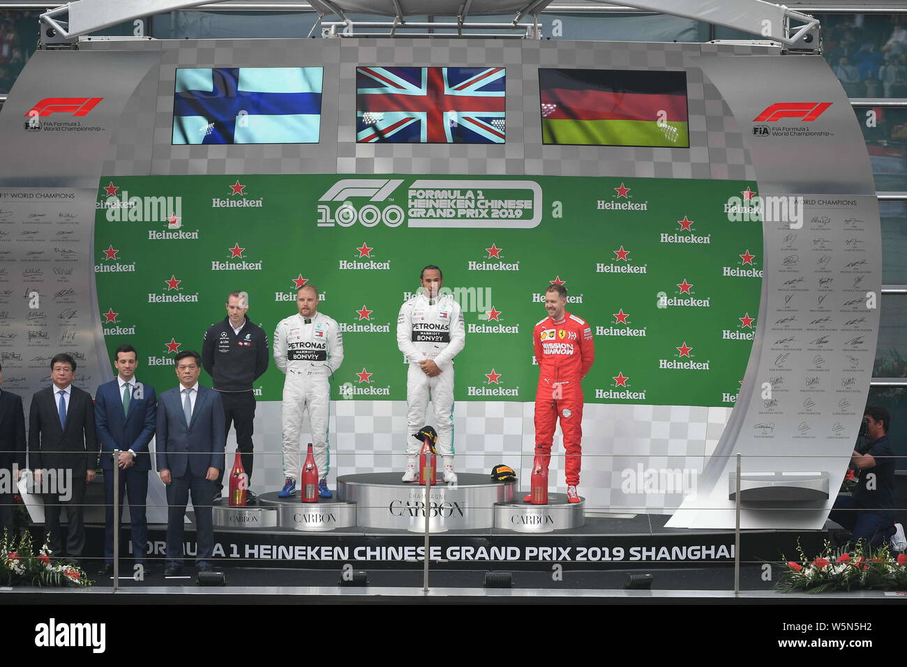 Finnish racing driver Valtteri Bottas of Mercedes, British racing ...