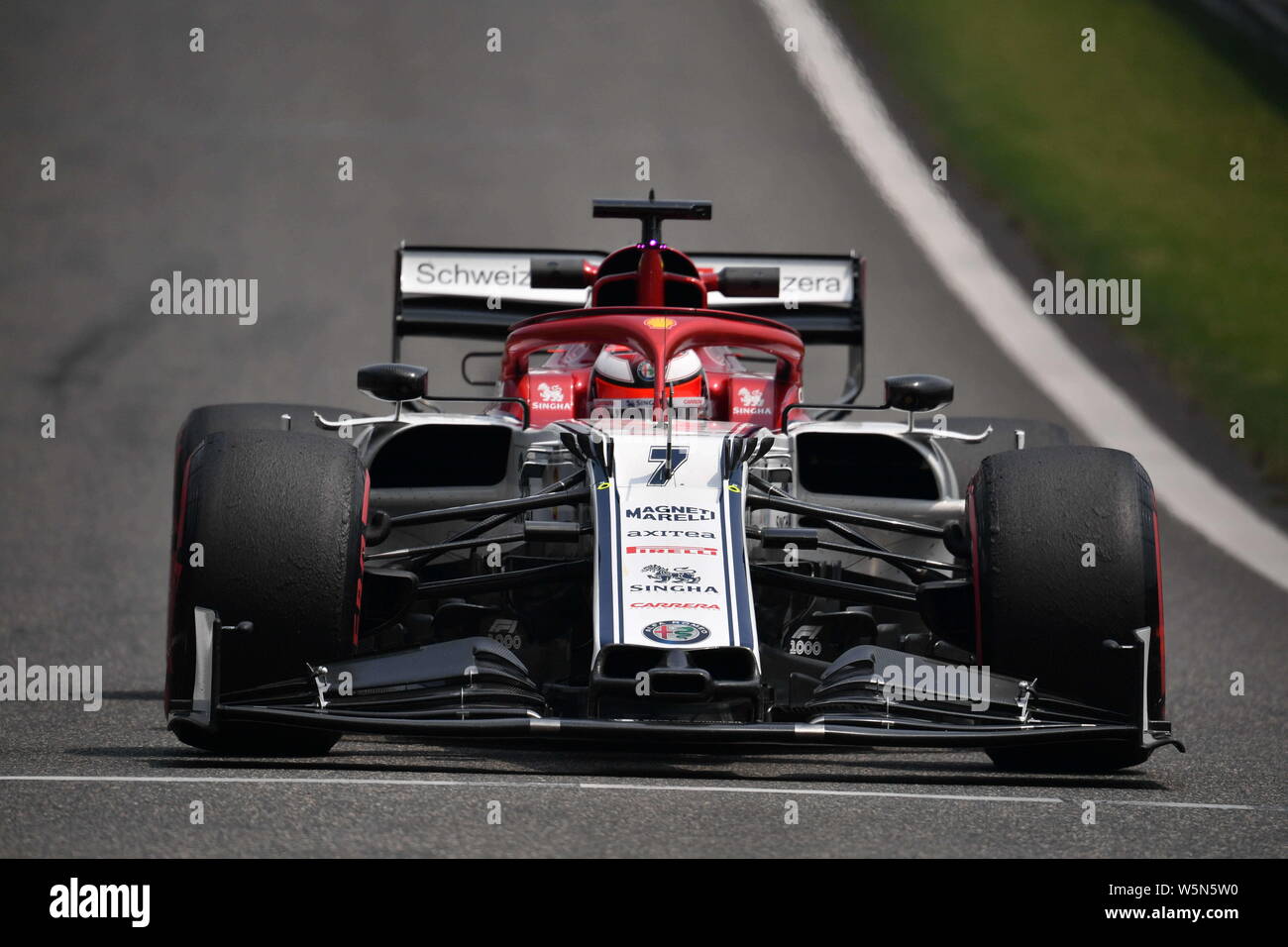 Finnish Formula One driver Kimi Raikkonen of Alfa Romeo Racing Ferrari ...