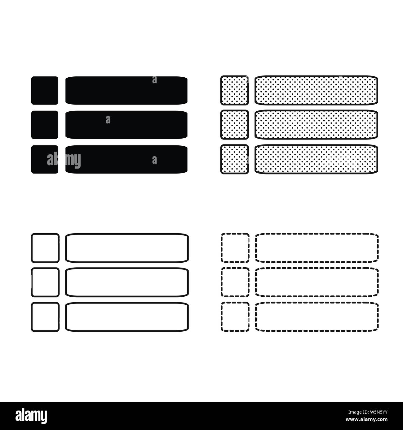 Menu icons vector Stock Vector Image & Art - Alamy