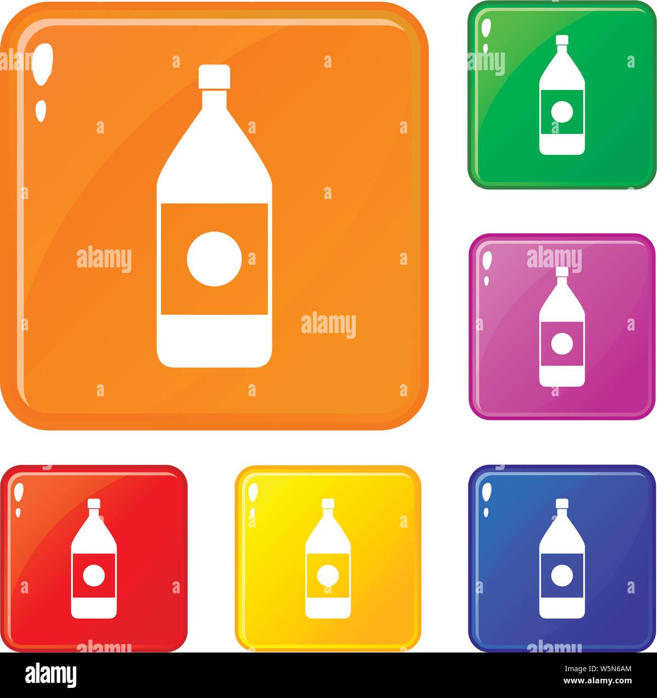 Water bottle icons set vector color Stock Vector Image & Art - Alamy