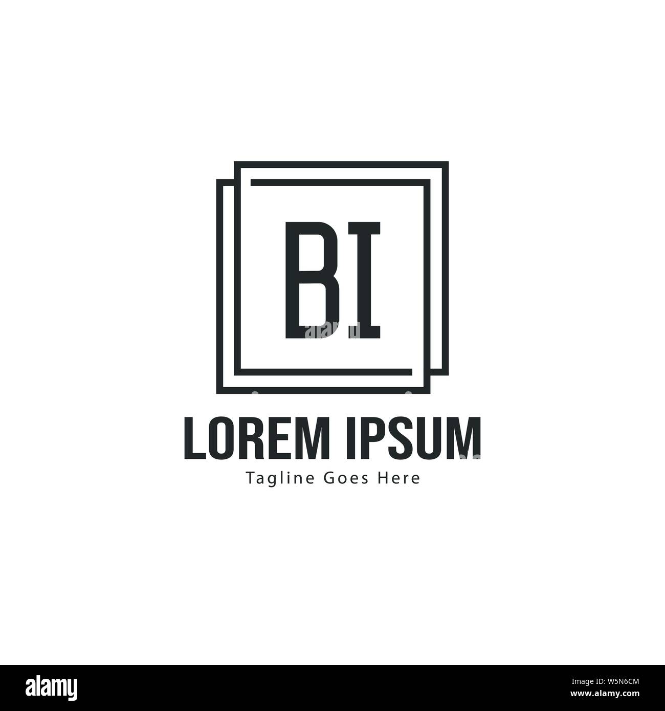 BI Letter Logo Design. Creative Modern BI Letters Icon Illustration ...