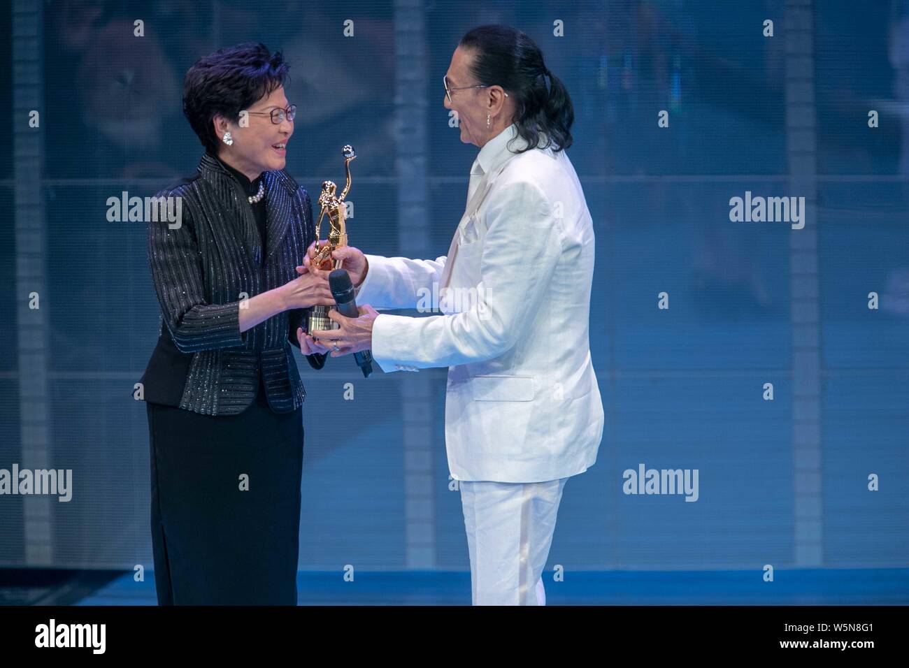 Hong Kong Chief Executive Carrie Lam Cheng Yuet-ngor presents the ...